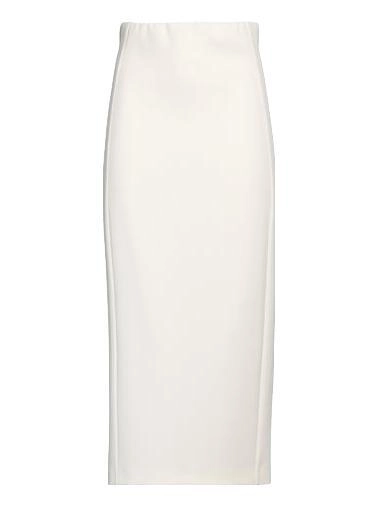 SEMICOUTURE Cream Stretch Crepe Midi Skirt - White