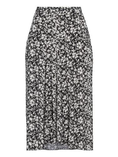 MARANT ETOILE Viscose Floral Print Midi Skirt - Black