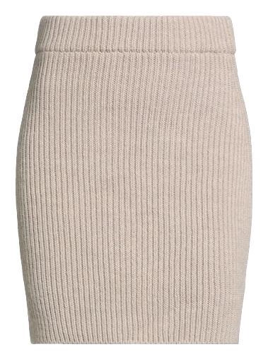 VICOLO Ribbed-knit Mini Skirt - Sand