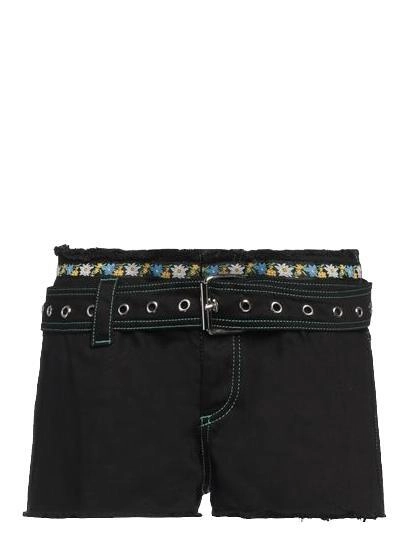 CORMIO Embellished Denim Shorts - Black