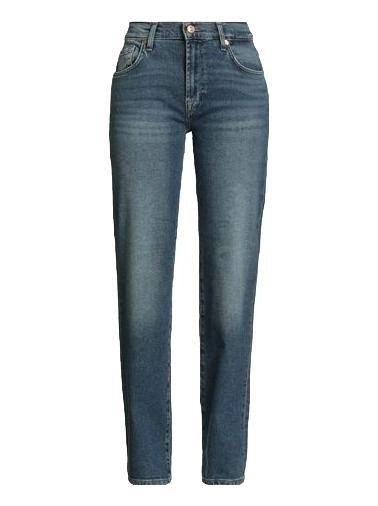 7 For All Mankind Ellie Straight Faded Denim Jeans - Blue