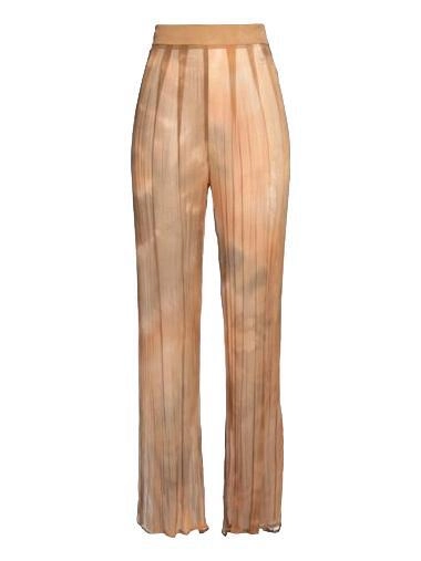 Momoni Camel Viscose Tie-dye Straight-leg Pants - Beige