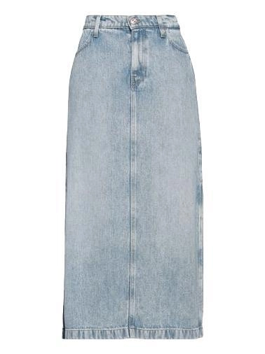 7 For All Mankind Flared Denim Midi Skirt - Blue