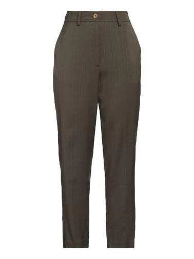 Momoni Viscose And Virgin Wool Military Tapered Pants - Green