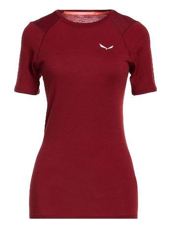 SALEWA Burgundy Merino Wool And Polyamide T-shirt - Red