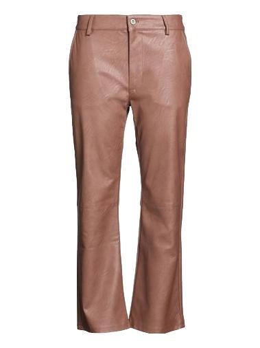 PLEASE Chocolate Polyurethane And Viscose Blend Bootcut Trousers - Brown