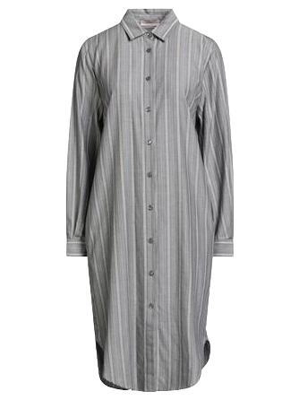 PUROTATTO Striped Cotton Shirt Dress - Grey