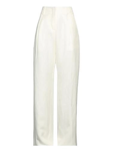 FERRAGAMO Silk And Linen Blend Satin Twill Trousers - Ivory