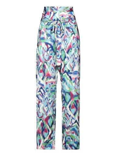Liu Jo Azure Multicolor Satin Pants - Blue