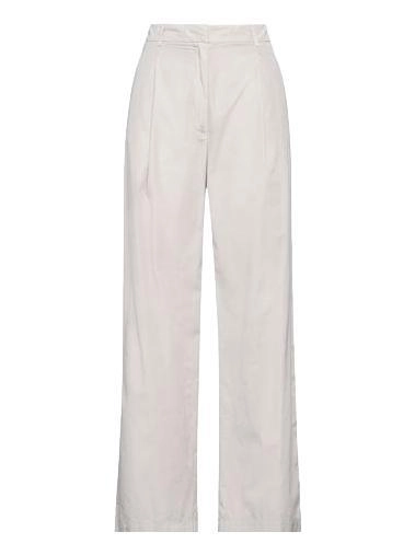 GRIFONI Light Cotton Wide-leg Poplin Pants - Grey
