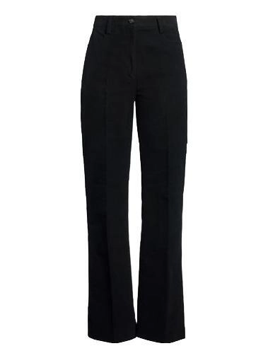 TOTEME Cotton Flannel Bootcut Pants - Black