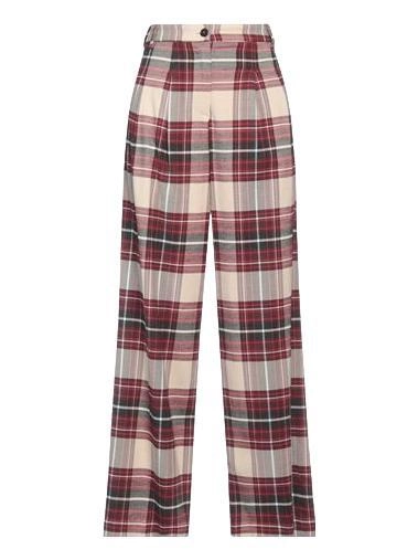 JUCCA Tartan Pattern Wide-leg Trousers - Beige