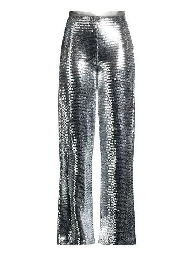 Liviana Conti Wide-leg Sequined Tulle Pants - Silver