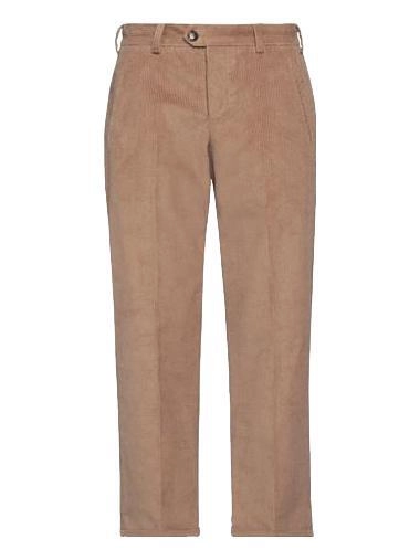 PT TORINO Sand Cotton Corduroy Tapered Leg Tailored Pants - Beige