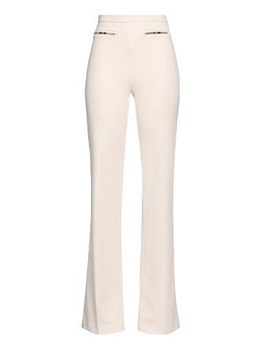 Elisabetta Franchi High Waisted Flared Pants - Beige