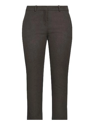 INES DE LA FRESSANGE PARIS Wool Blend Tapered Cropped Flannel Pants - Green