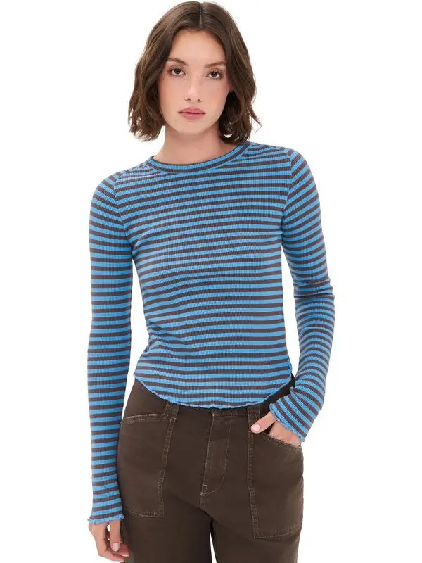Free People Easy Does It Stripe Tee - Blue Combo