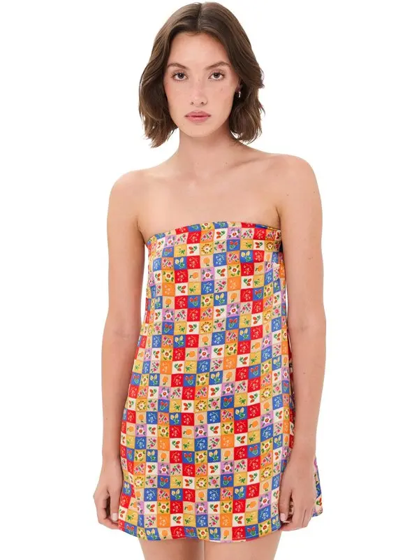 RESA Sleeveless Patchwork Print Mini Dress - Picnic