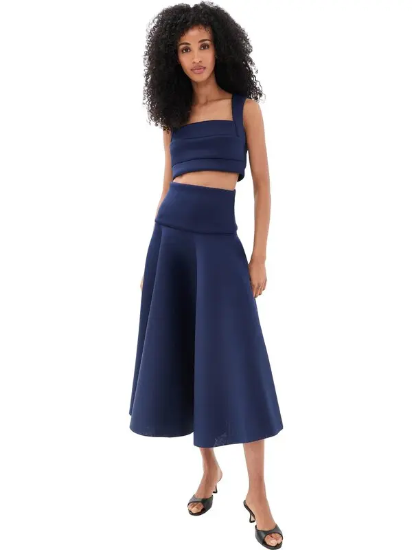 Black Halo Pamina Two-piece Midi Set - Navy
