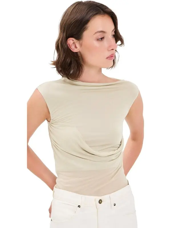 Paris Georgia Elemental Draped Top - Putty