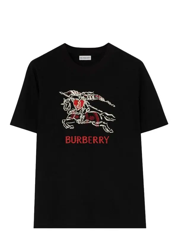 Burberry Heart Knight Cotton T-shirt - Black