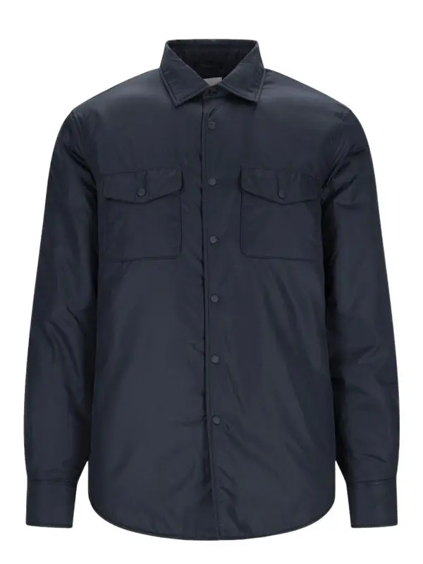 Aspesi Peak Collar Long Sleeve Shirt - Black