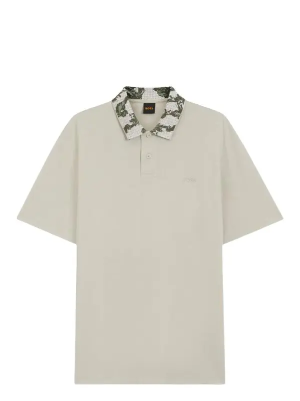 Hugo Boss Graphic-print Collar Polo Shirt - White