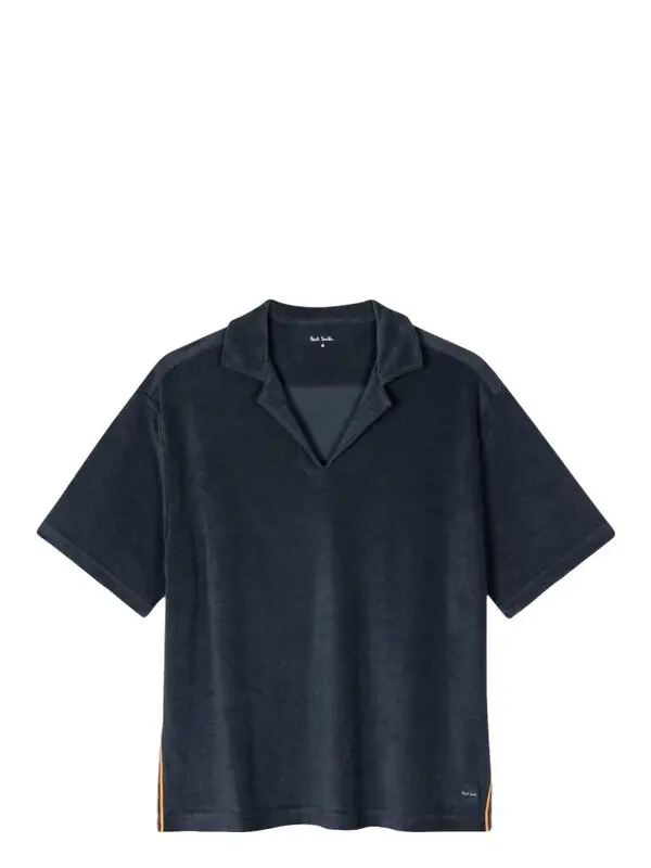 Paul Smith Logo Patch Straight Hem Polo Shirt - Black