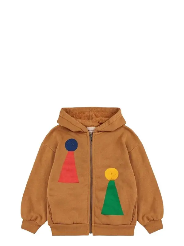 BOBO CHOSES Long Sleeve Hooded Sweatshirt With Appliqu - Brown