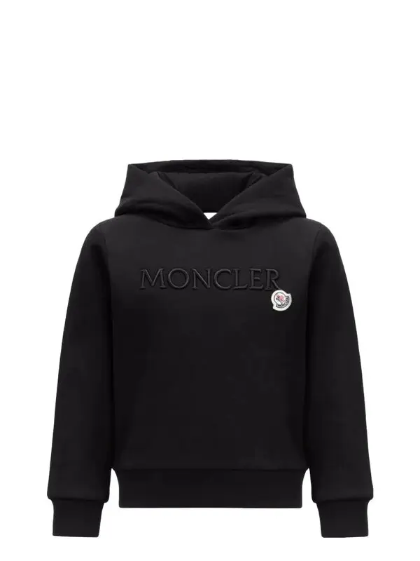 Moncler Logo Embroidered Hoodie - Black