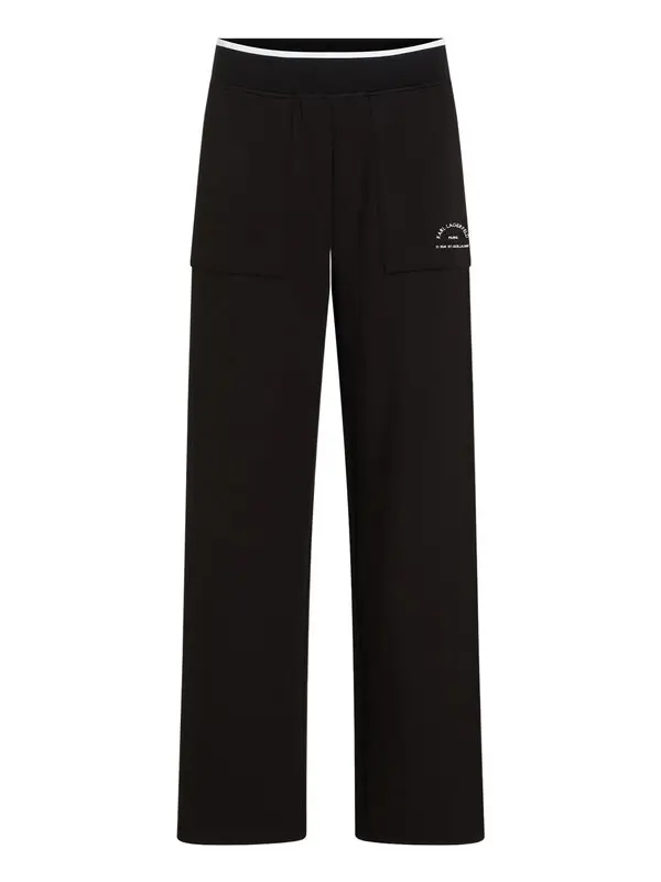 Karl Lagerfeld Logo Print Wide-leg Trousers - Black