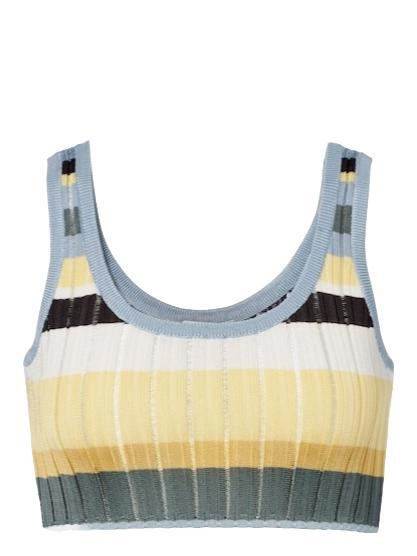 Alaïa Striped Cropped Tank Top - Multicolor