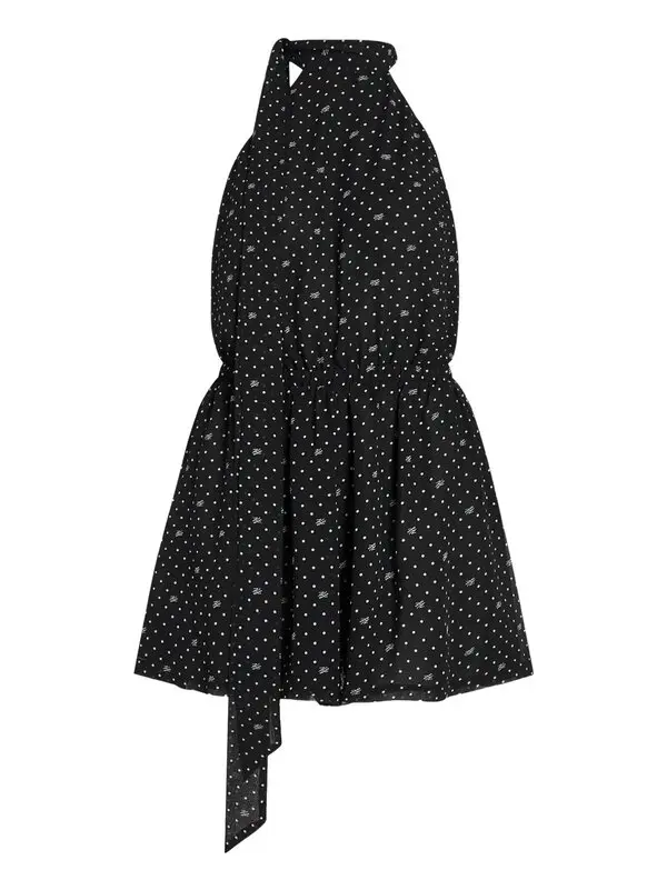 Karl Lagerfeld Polka Dot Halter Neck Playsuit - Wave Dot-black
