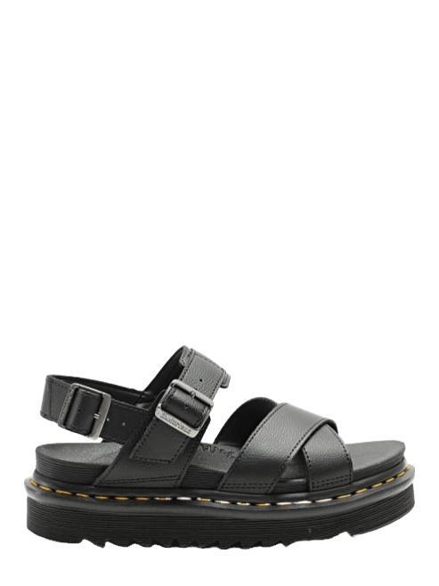 Dr. Martens Round-headed Flat Sandals With Adjustable Fastening - Black