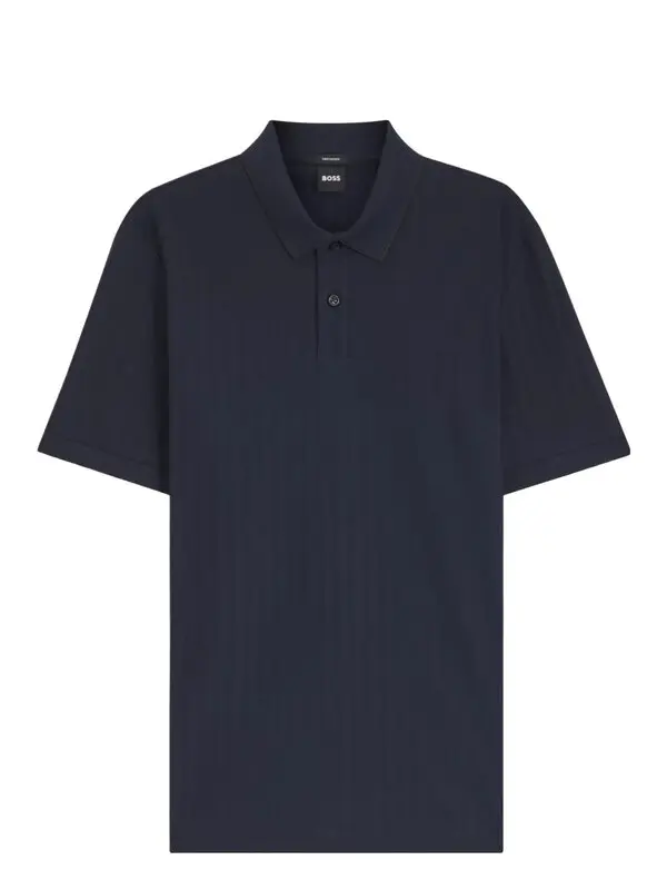 Hugo Boss Stripe-textured Polo Shirt - Dark Blue