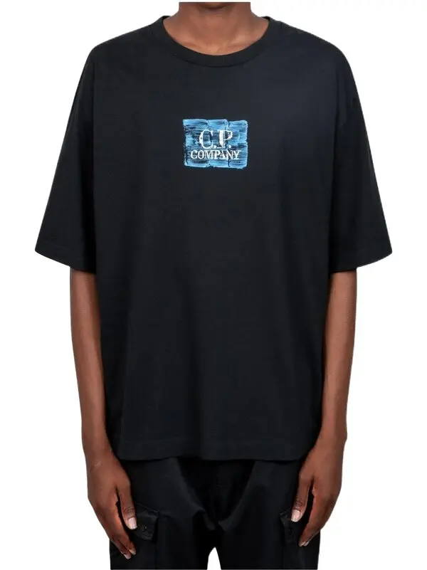 C.P. COMPANY Logo-print Cotton T-shirt - Black