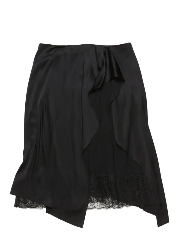 Acne Studios Ruffled Lace-trim Midi Skirt - Black