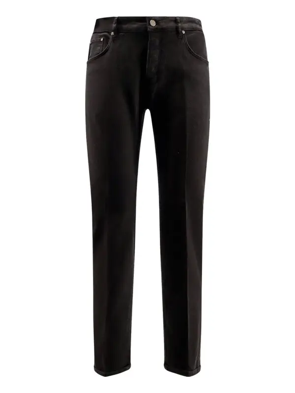 PT TORINO Slim Fit Jeans With Logo Patch - Black
