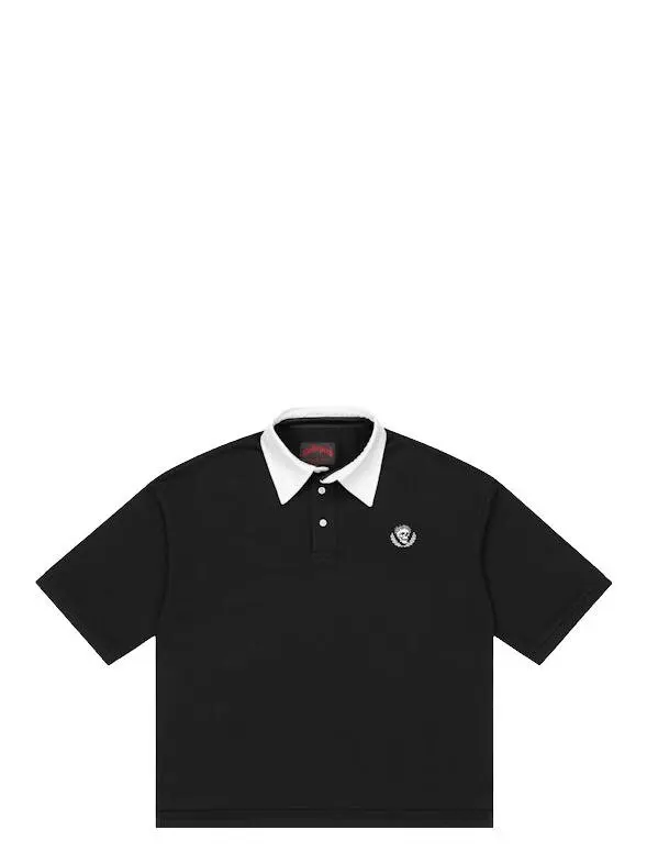 GODSPEED Victor Minimal Crest Polo Shirt - Black