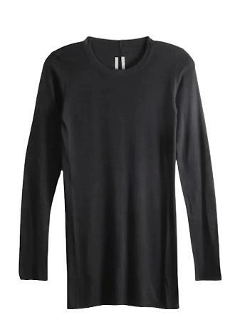 Rick Owens Rib Long Sleeve Tee Shirt - Black