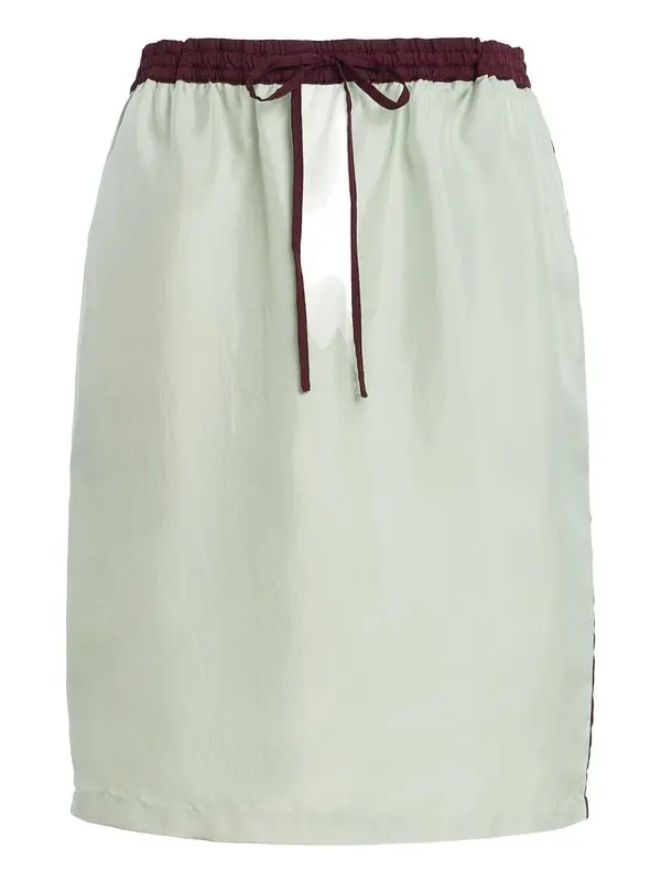 Françoise Fanny Silk Midi Skirt - Green