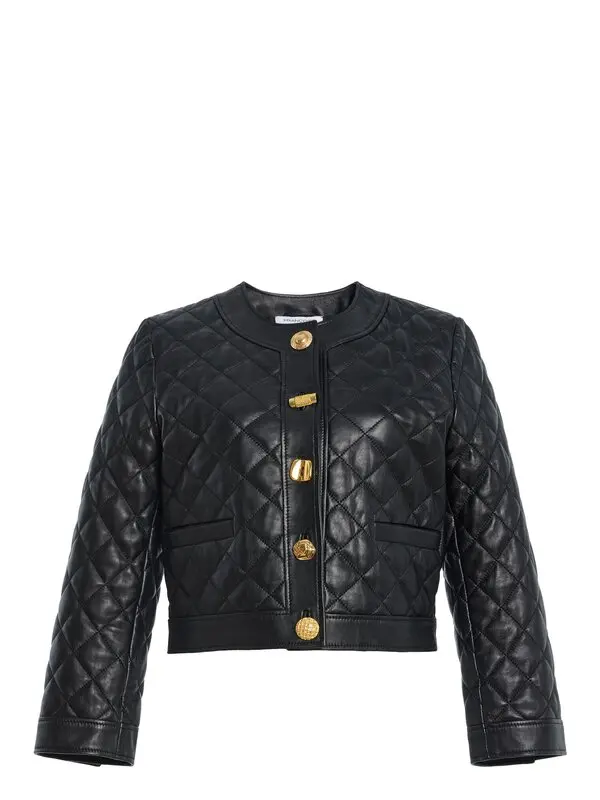 Françoise Gracie Quilted Leather Jacket - Black