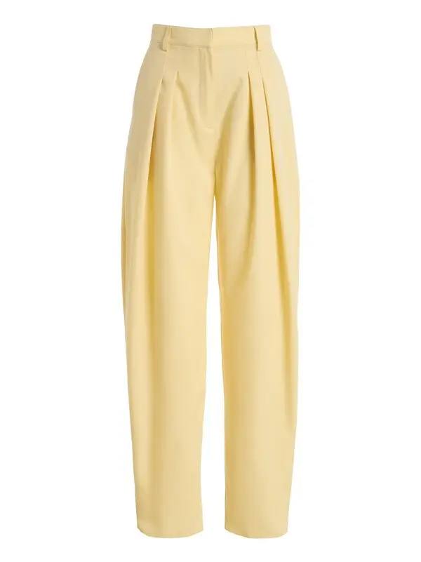 Françoise Vanessa Wool-blend Wide-leg Trousers - Yellow
