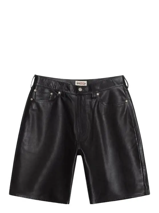 StÜssy Leather Shorts - Blac Black