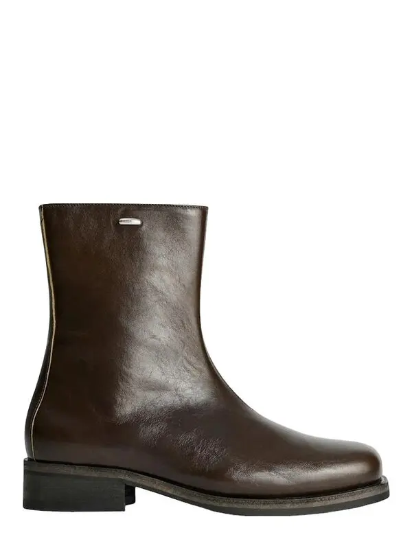 Our Legacy Camion Leather Ankle Boots - Deep Olive