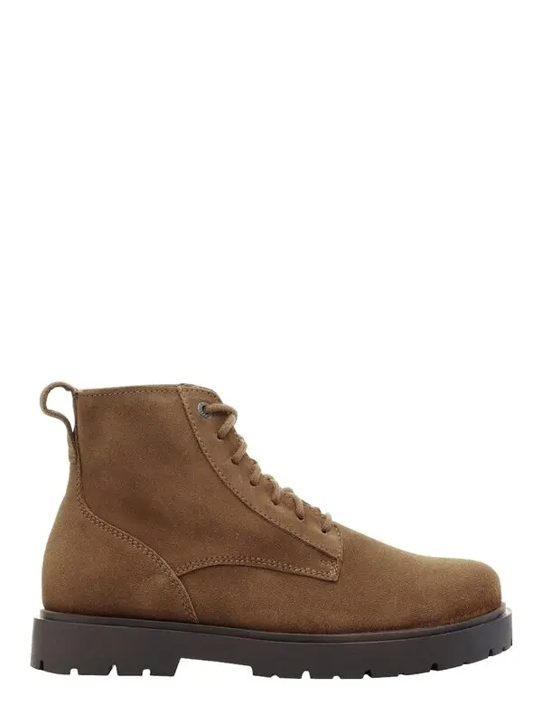 BIRKENSTOCK Highwood Lace Mid Suede Leather Boots - Dark Tea