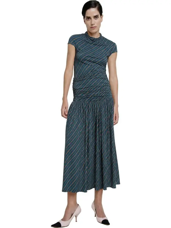 Françoise Nora Jersey Midi Skirt - Blue