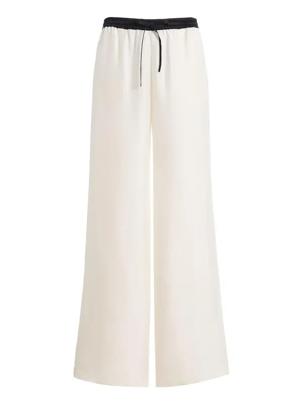 Françoise Silk Wide-leg Pants - White