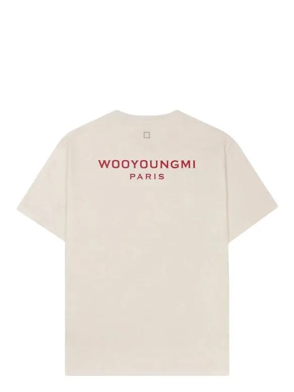 WOOYOUNGMI Red Back Logo T-shirt - Ivory