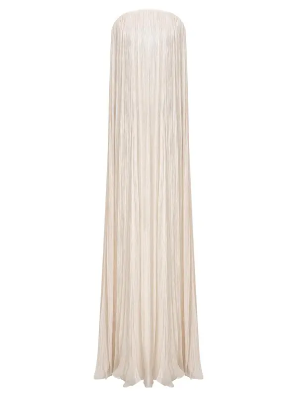 MARMAR HALIM Strapless Hand-pleated Maxi Dress - Ivory